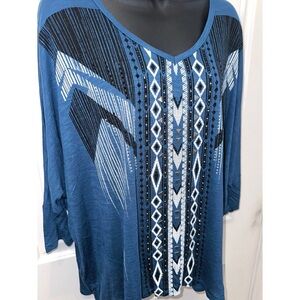 Vocal | Tops | Vocal Blue Embellished Top | Poshmark